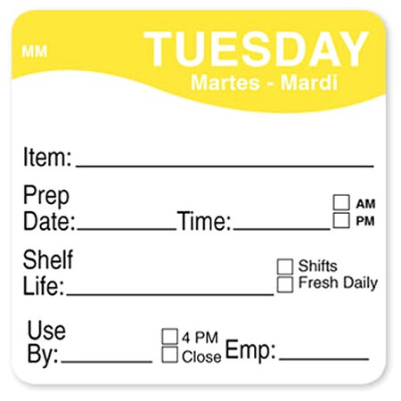 Daymark Food Safety Label, Orange/White, 2 in H IT120156-6-SAT | Zoro