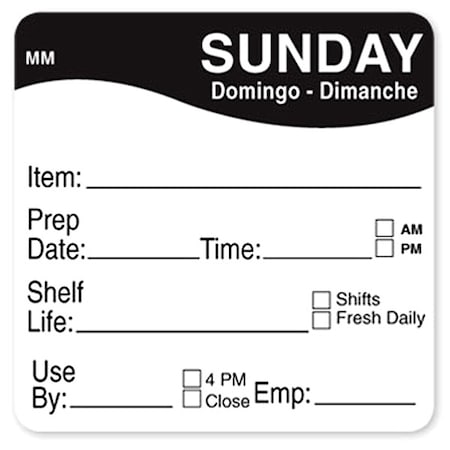 Daymark Food Safety Label, Brown/White, 2 in H IT120156-4-THU | Zoro