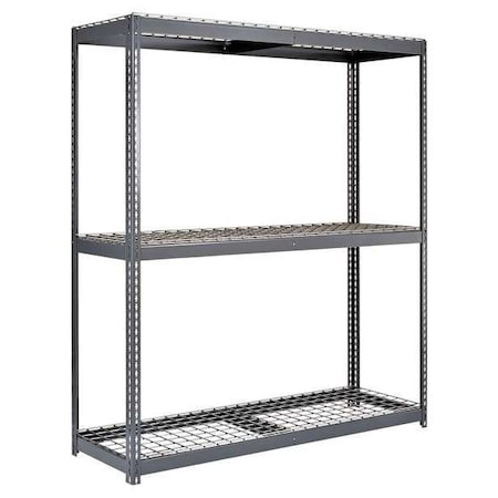 Edsal Boltless Shelving Unit, 48"D x 96"W x 60"H, 3 Shelves, Steel BSRR ...