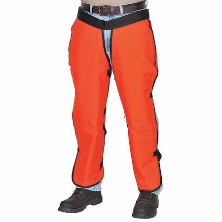 Pgi Chainsaw Chaps, Orange, Para Aramid Felt And Nylon Shell, 28 in ...