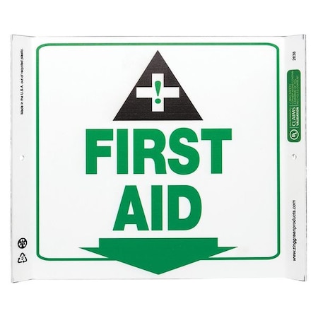 First Aid Sign (10" W 10" H) Square , Plastic 2638 | Zoro