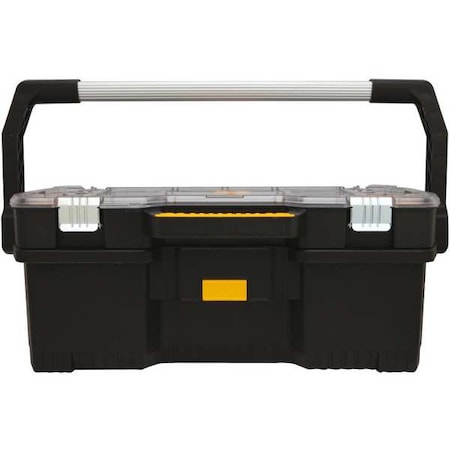 Dewalt Tool Tote With Organizer, Plastic, Black, 24 in W x 12-3/4 in D ...