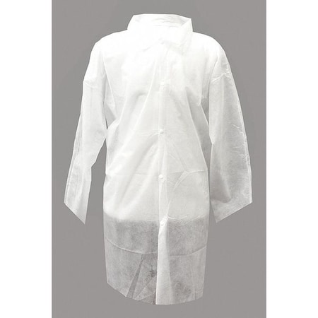 Action Chemical Disposable Lab Coat, Polypropylene, Snaps Closure ...