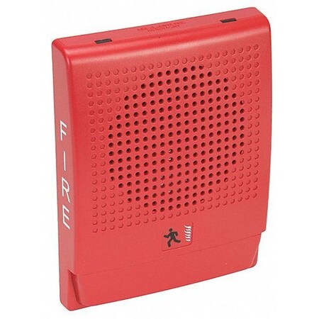 Edwards Signaling Wall Speaker, Marked Fire, Red, 25V EG4RF-S2 | Zoro