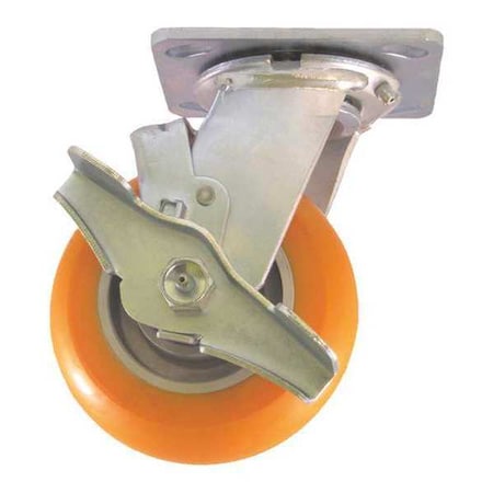 Cc Apex Swivel Plate Caster, w/Brake, SideStrap, 5", Caster Wheel Shape ...