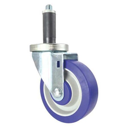 Cc Crest Swivel Stem Caster, Blue Rubber, 4", Overall Height: 5" CDP-Z ...