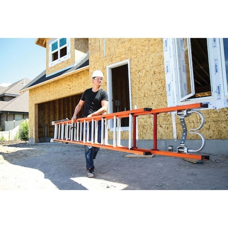 Little Giant Ladders 20 ft. Fiberglass Extension Ladder, 375 lb. Load ...