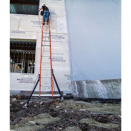 Little Giant Ladders 24 ft. Fiberglass Extension Ladder, 375 lb. Load ...