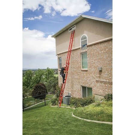 Little Giant Ladders 32 ft. Fiberglass Extension Ladder, 375 lb. Load ...