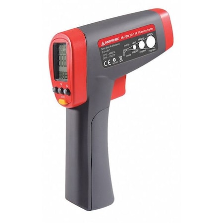Amprobe Infrared Thermometer, LCD, -26 Degrees to 1922 Degrees F ...