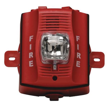 System Sensor Outdoor Horn Strobe, Two-Wire, Red, Wall Mounting ...