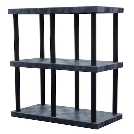 Structural Plastics Plastic Shelving, 24 in D, 48 in W, 3 Shelves ...