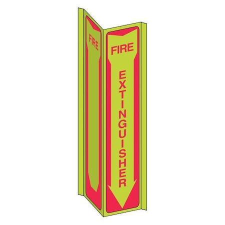 Brady Fire Extinguisher Sign, 18" Height, 7-1/2" Width, Plastic, V ...