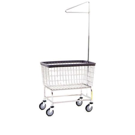 R&B Wire Products Wire Utility Cart with Single Pole Rack, 4.5 Bushel ...