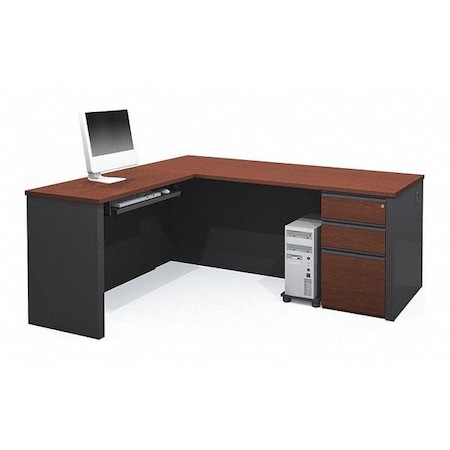 Prestige L Shaped Workstation Including Assembled Pedestal Station, L ...