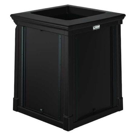 Suncast Commercial 35 gal. Roto-molded Square Trash Can, Brown RMCC3502 ...