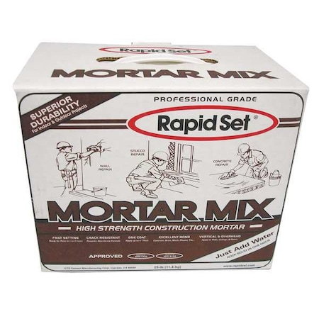 Rapid Set Mortar, 25 lb., Box, Gray, Rapid Set GRA-RSMM-25 | Zoro