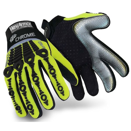 Hexarmor Hi-Vis Cut Resistant Impact Gloves, A8 Cut Level, Black/High ...