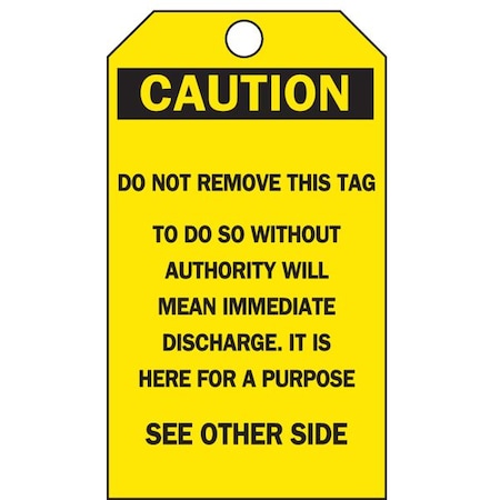Brady Caution Tag, Lockout Tagout, Polyester, 5 3/4 in H x 3 in W ...