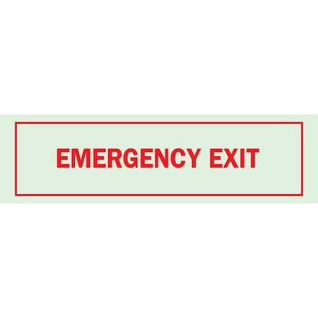 Brady Fire Exit Sign, Plastic, 14" W, 5" H, Emergency Exit, Red, White ...