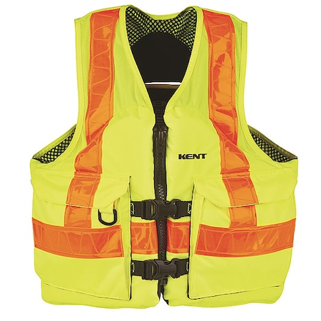 Kent Safety Life Jacket, 4XL, 15.5lb, Foam, Yellow 150800-410-080-23 | Zoro
