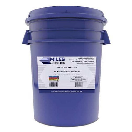 Miles Lubricants Heavy Duty Diesel Engine Oil, 30W, 5 Gal., Pail ...