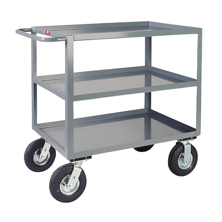 Jamco Utility Cart with Lipped Metal Shelves, Steel, Flat, 3 Shelves ...