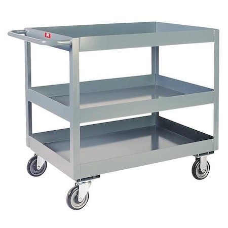 Jamco Utility Cart with Deep Lipped Metal Shelves, Steel, 1,200 lb Load ...