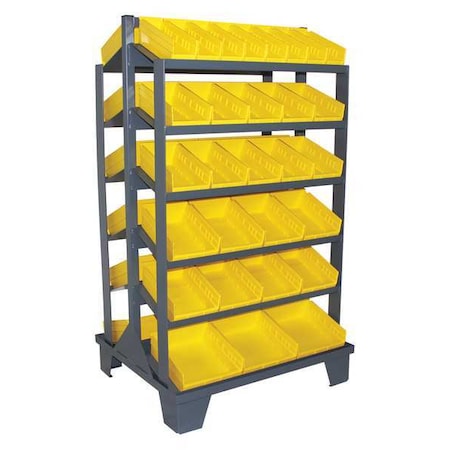 Jamco Steel Sloped Shelf Bin Stand, 36 in W x 64 in H x 30 in D, 12 ...