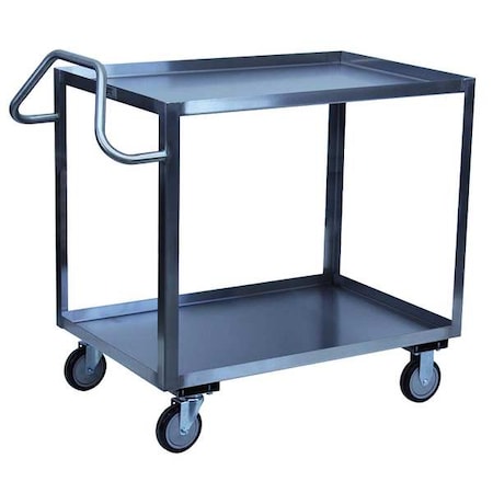 Jamco Corrosion-Resistant Utility Cart with Lipped Metal Shelves ...