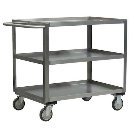 Jamco Corrosion-Resistant Utility Cart with Lipped Metal Shelves ...