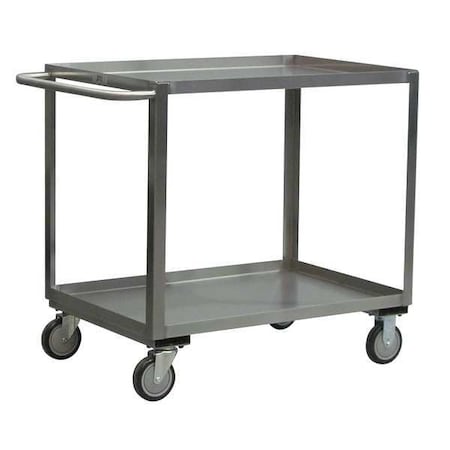 Jamco Utility Cart, 16 ga. Stainless Steel, 2 Shelves, 1,200 lb ...