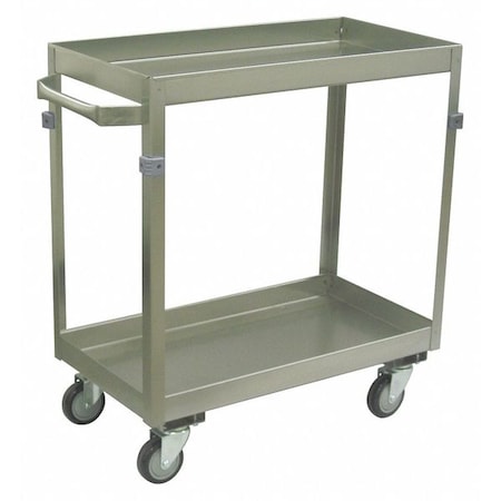 Zoro Select Welded Utility Cart, Stainless Steel, 2 Shelves, 600 lb ...