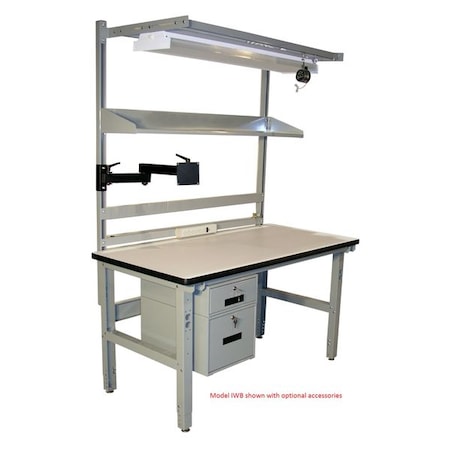 Pro-Line Overhead Light/Frame, 60W x 26D x 5H, Gray IWBOLF60 | Zoro