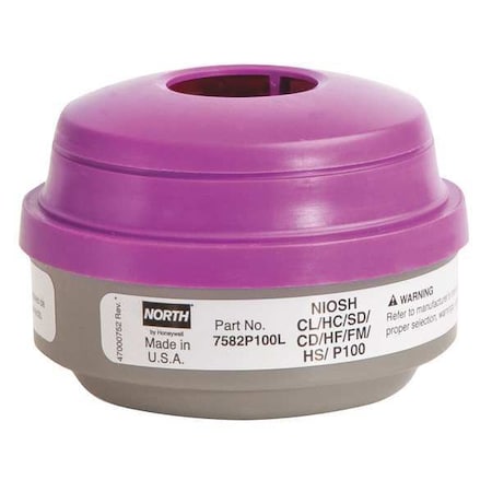 Honeywell North Combination Cartridge/Filter, AG, P100, Magenta, White ...
