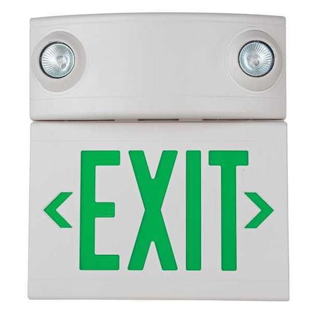 Dual-Lite Exit Sign, LED, Emergency Light Combo, Grn LTUGW | Zoro