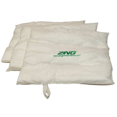 Eco-Spill Absorbent Pillow, 22 gal, Oil-Based Liquids, White ...