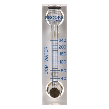 Brooks Flowmeter, Water, 20 to 240 CCM, Buna Seal 2510A2L11BNBN | Zoro