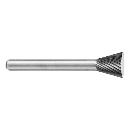 Sgspro Carbide Bur, Inverted Cone, 1/4in, Single 16075 | Zoro