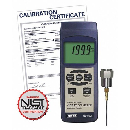Reed Instruments SD Series Vibration Meter, Datalogger with NIST ...
