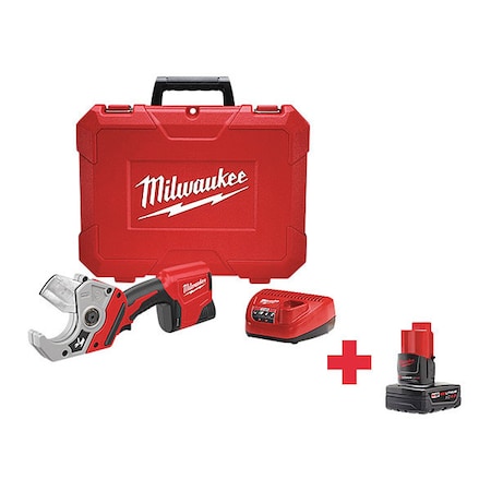 MILWAUKEE Cordless PVC Shear,2 Batteries Included (2470-21, 48-11-2440 ...