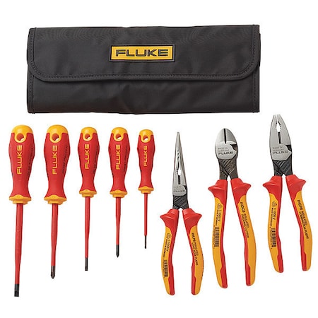 Fluke 8pc. Insulated Plier/ Screwdriver Hand Tool Kit (IKST7) | Zoro