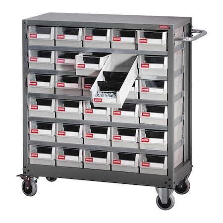 Shuter Parts Cabinet, Steel, 30 Bin Mobile 1010016 | Zoro