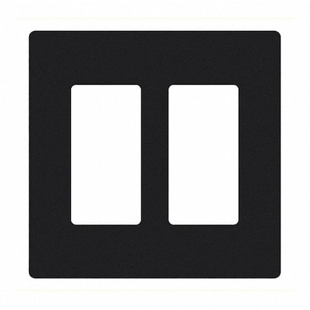 Lutron Designer Wall Plates, Number of Gangs: 2 Gloss Finish, Black CW ...