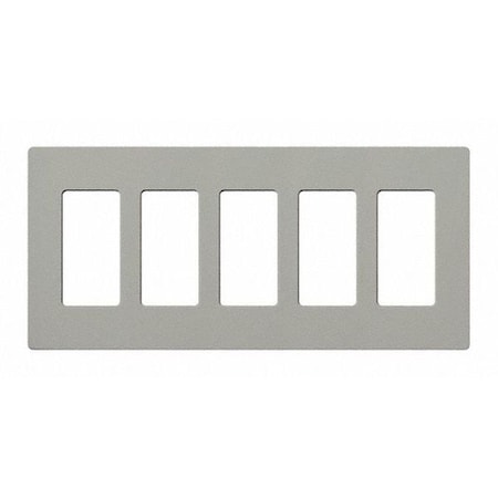 Lutron Designer Wall Plates, Number of Gangs: 5 Gloss Finish, Gray CW-5 ...