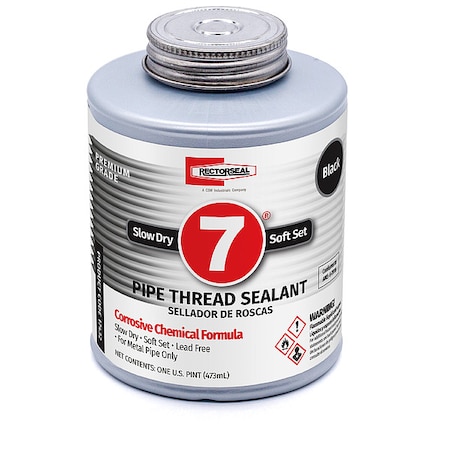 Rectorseal Pipe Thread Sealant 16 fl oz, Brush-Top Can, No. 7, Black ...