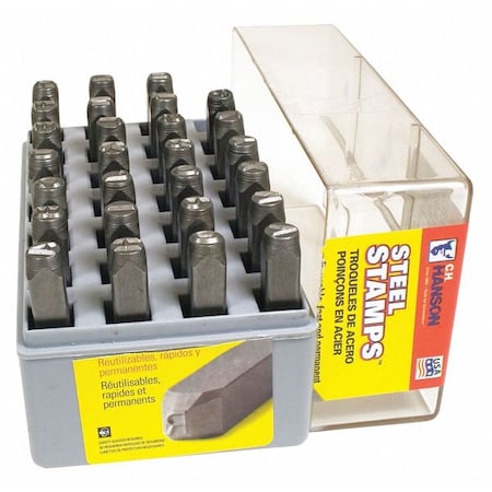 C.H. Hanson Standard Steel Letter Stamp Set, 1/2" 20400 | Zoro