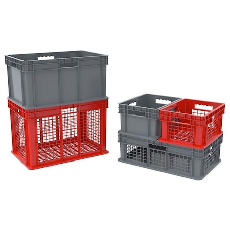 Akro-Mils Straight Wall Container, Red, Industrial Grade Polymer, 3.49 ...