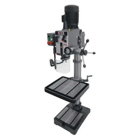 Jet Floor Drill Press, Geared Head Drive, 2 hp, 240 V, 20 in Swing, 12 ...