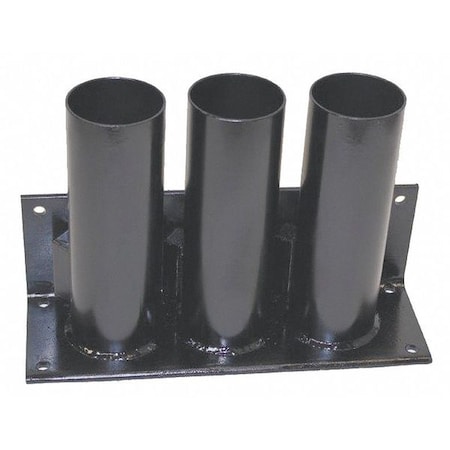 Calpipe Security Bollards Storage Rack, Cap. 3, 4 In, Removable, Black ...